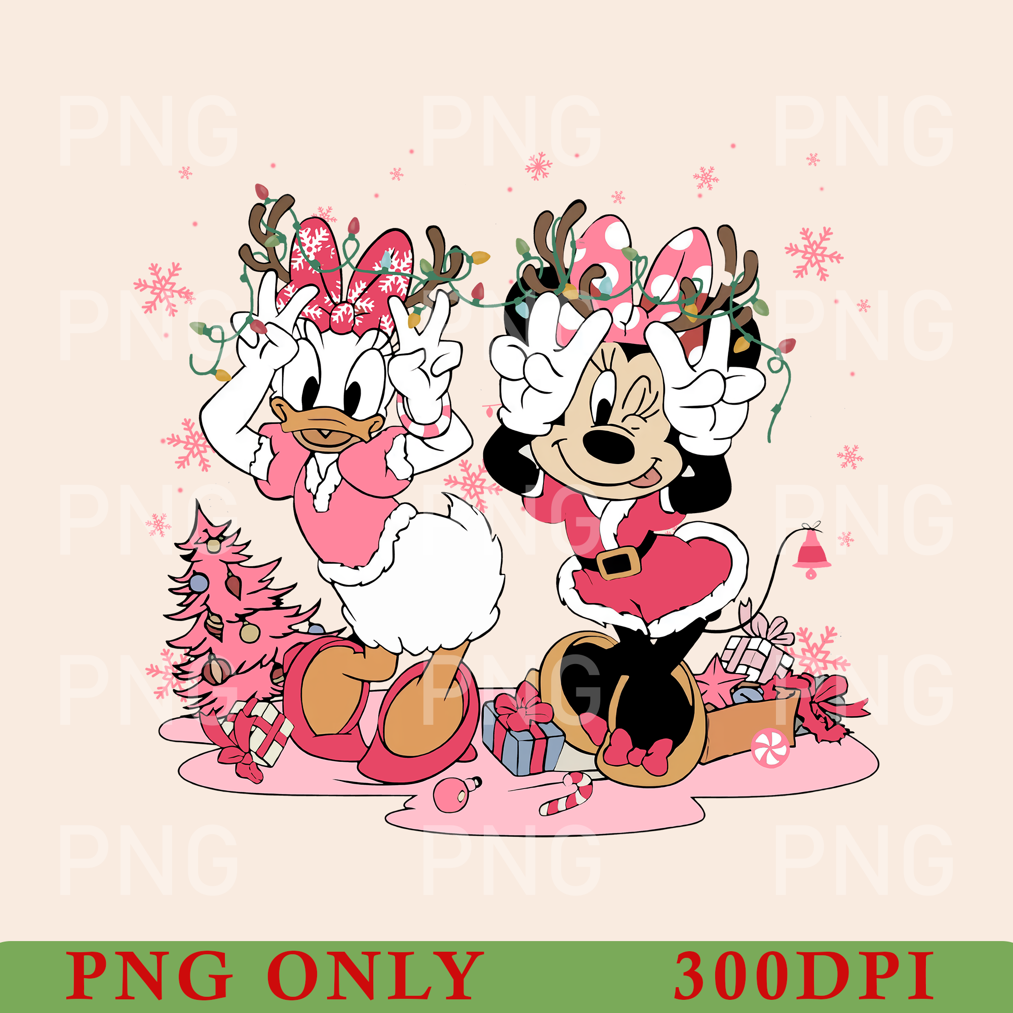 Vintage Minnie Daisy Christmas PNG, Vintage Disney Christmas | Inspire ...