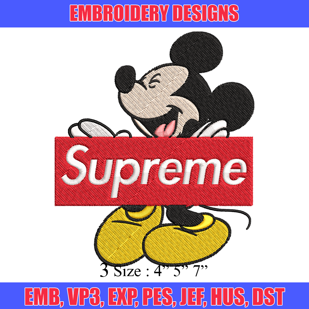 Mickey Mouse Supreme Embroidery design, Disney Embroidery, D - Inspire ...