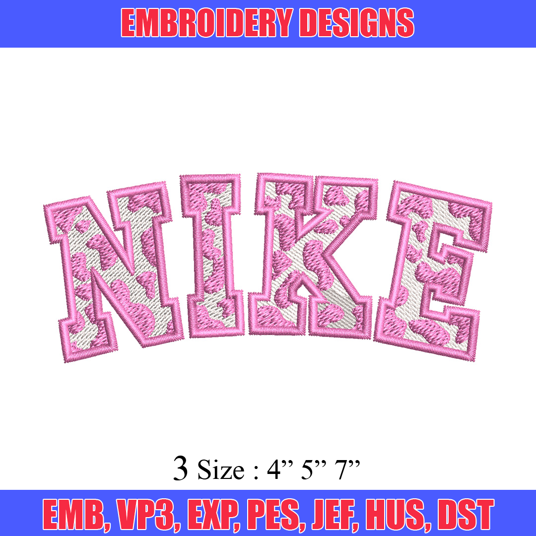 Nike pink color Embroidery Design, Brand Embroidery, Nike Em | Inspire ...