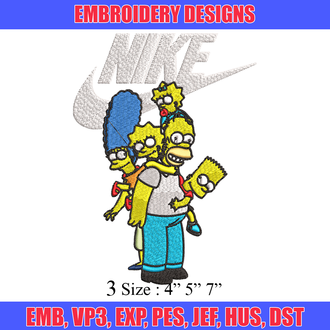 Simpson family Nike Embroidery design, Simpson cartoon Embro | Inspire ...