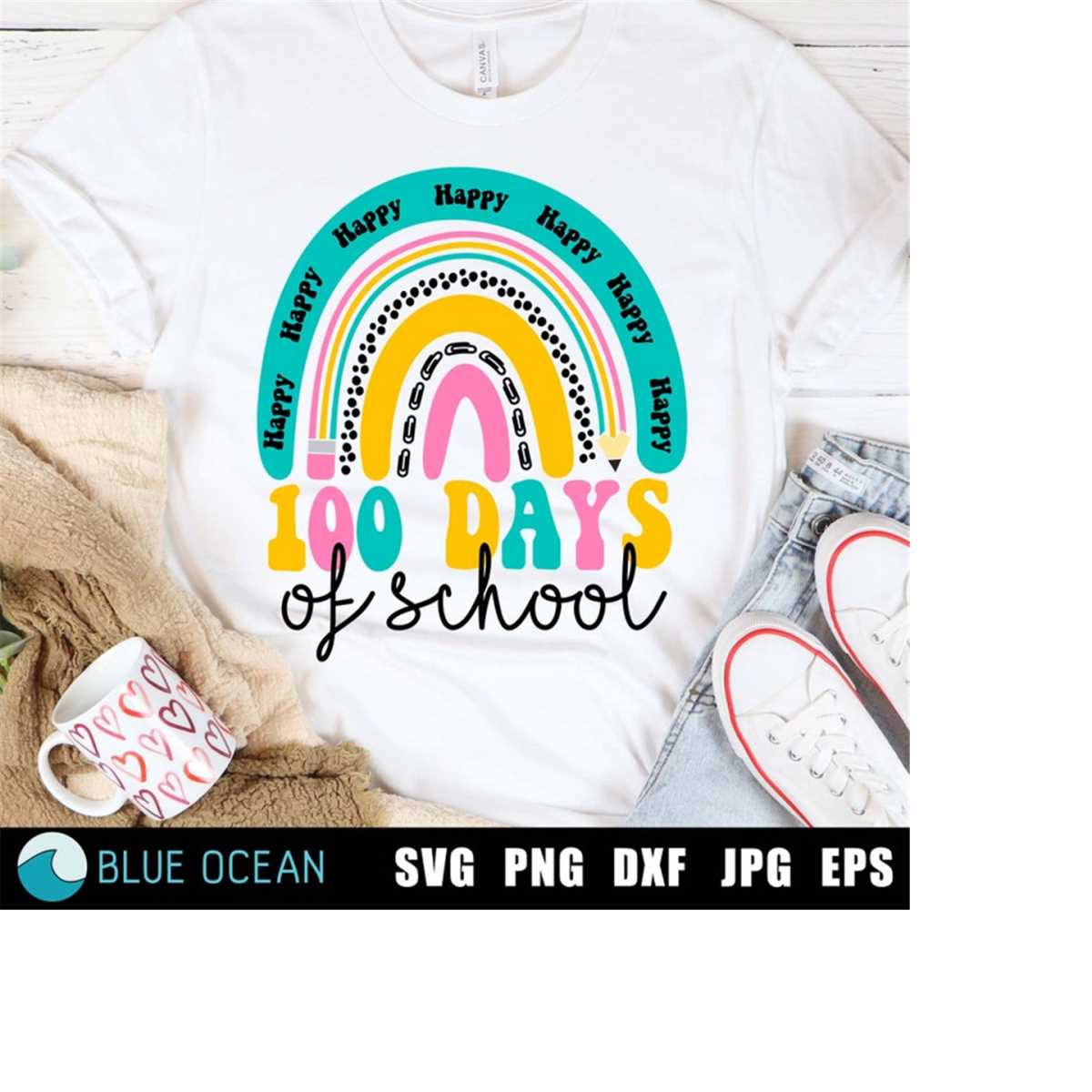 100 days of school SVG, 100 days rainbow SVG, 100 days schoo - Inspire ...