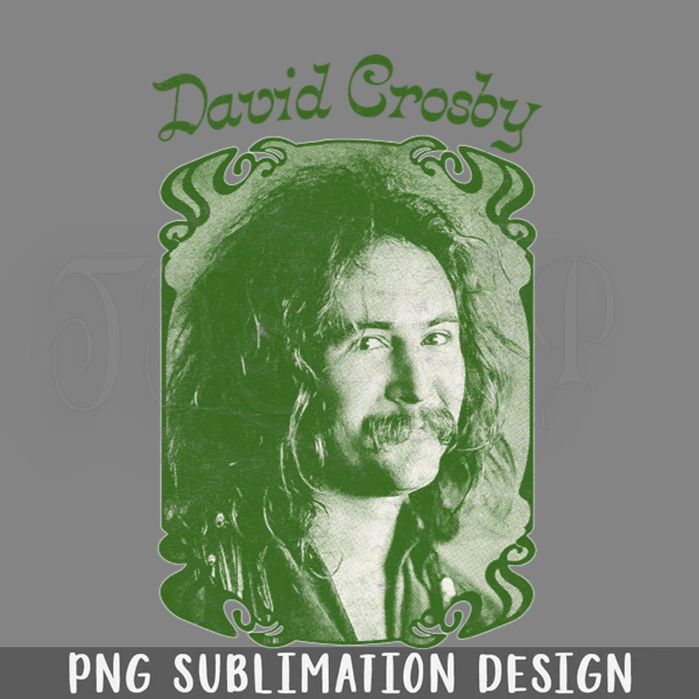 David Crosby Vintage Style Retro Fan Art PNG Download | Inspire Uplift