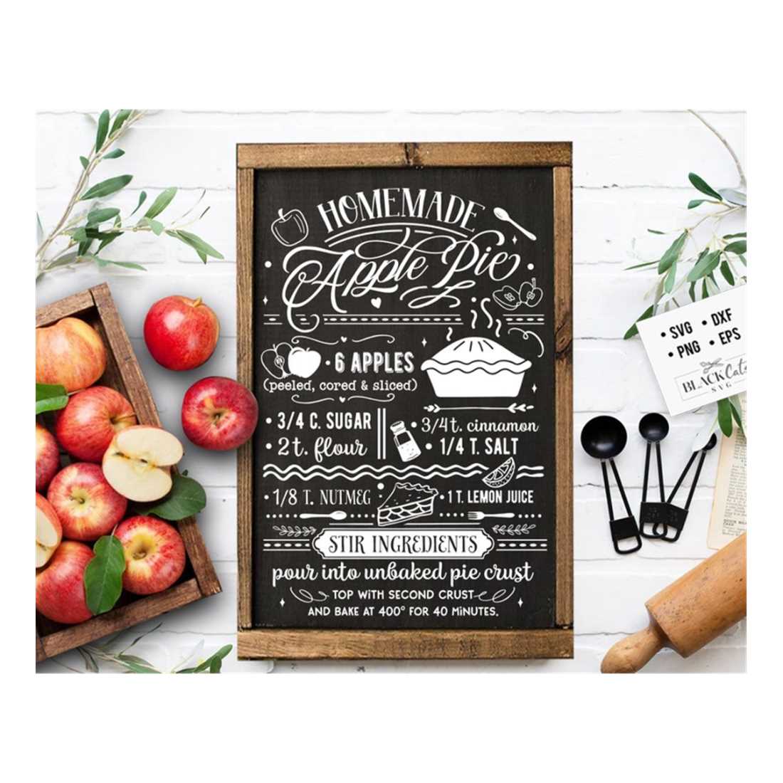 Apple pie recipe svg, Homemade apple pie svg, Fall recipe sv | Inspire ...