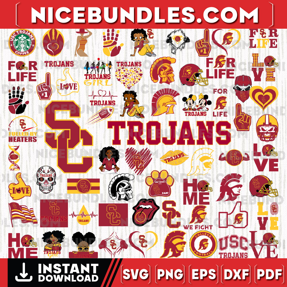 64 Files U-S-C Trojans Team Bundle Svg, U-S-C Trojans Svg, N | Inspire ...