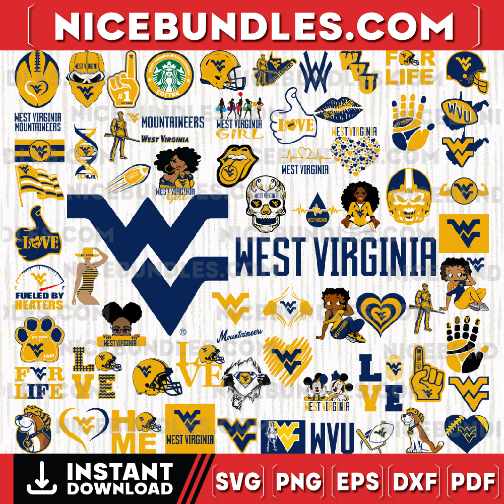 69 Files West-Virginia-Mountaineers Team Bundle Svg, West-Vi | Inspire ...
