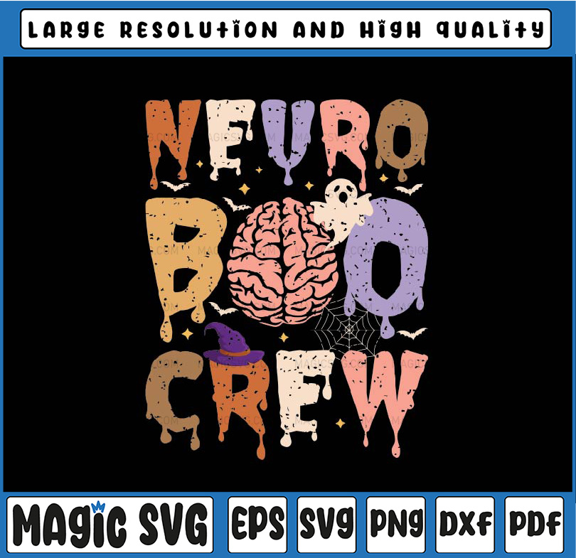 Retro Neuro Boo Crew Neurosurgery Svg, Neurology Ghost Hallo | Inspire ...