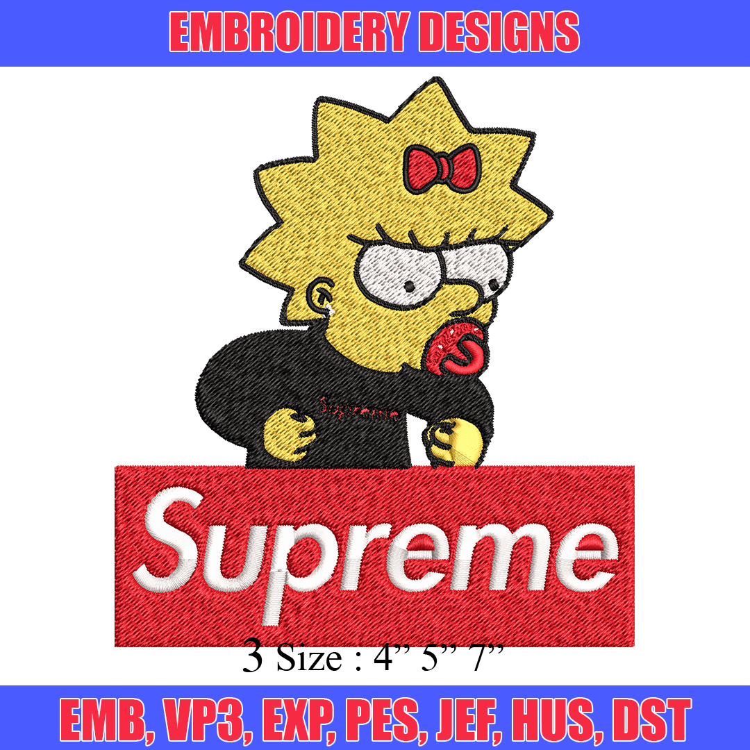 Supreme Lisa Simpson Embroidery design, Simpson Embroidery, | Inspire ...