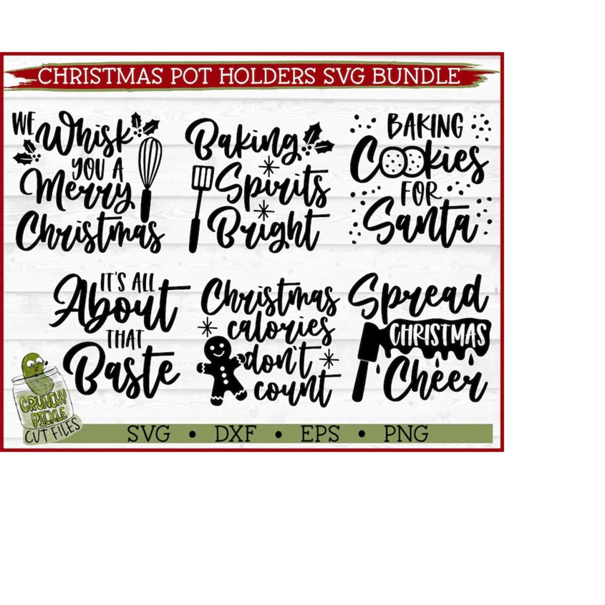 Christmas Pot Holder SVG Bundle, dxf, eps, png, Holiday Poth - Inspire ...