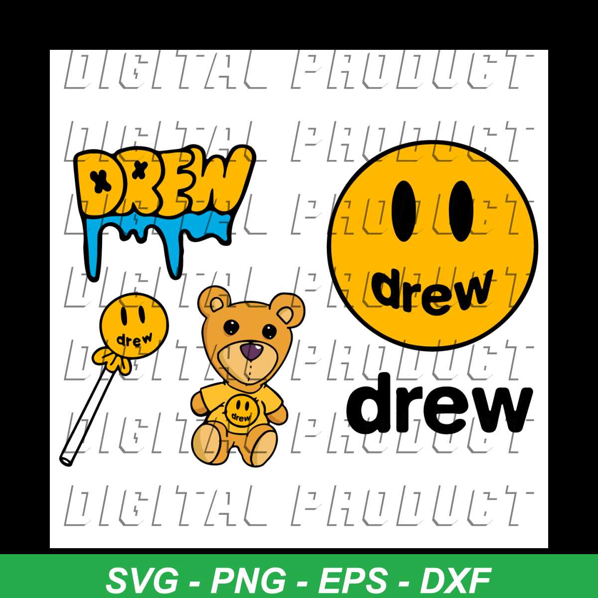 Justin Bieber Drew House Logo Svg Bundle, Trending Svg, Drew | Inspire ...