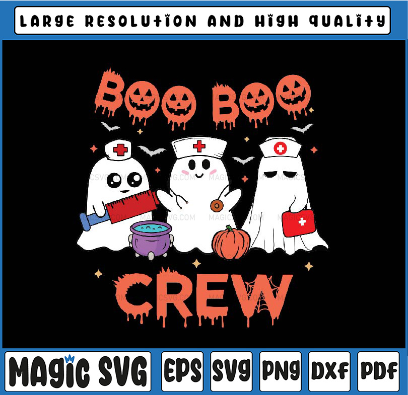 Boo Boo Crew Svg, Nurse Halloween Svg, Nurse Ghost Svg, Spoo | Inspire ...