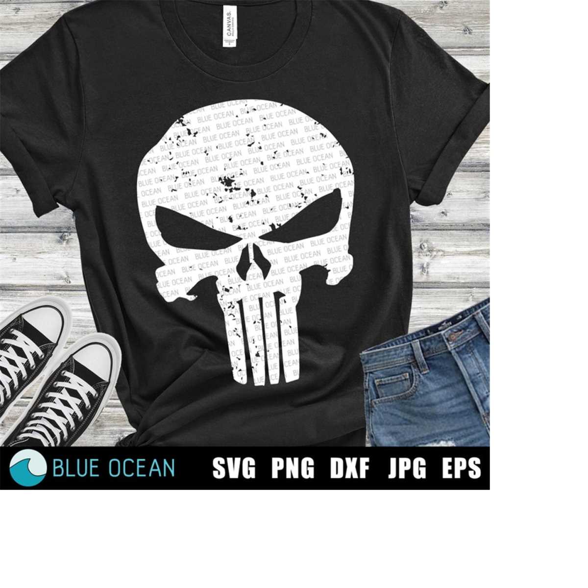 Punisher Skull SVG, Distress Skull SVG, Halloween SVG, Cricu - Inspire ...