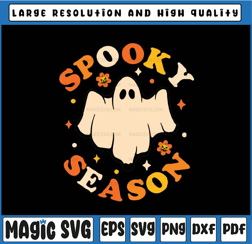 Groovy Spooky Season Ghost Flower Halloween Svg, Groovy hall | Inspire ...