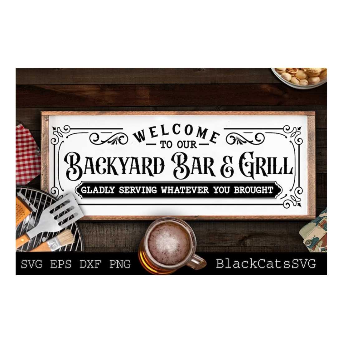 Welcome to our Backyard bar and grill svg, Grilling svg, BBQ - Inspire ...