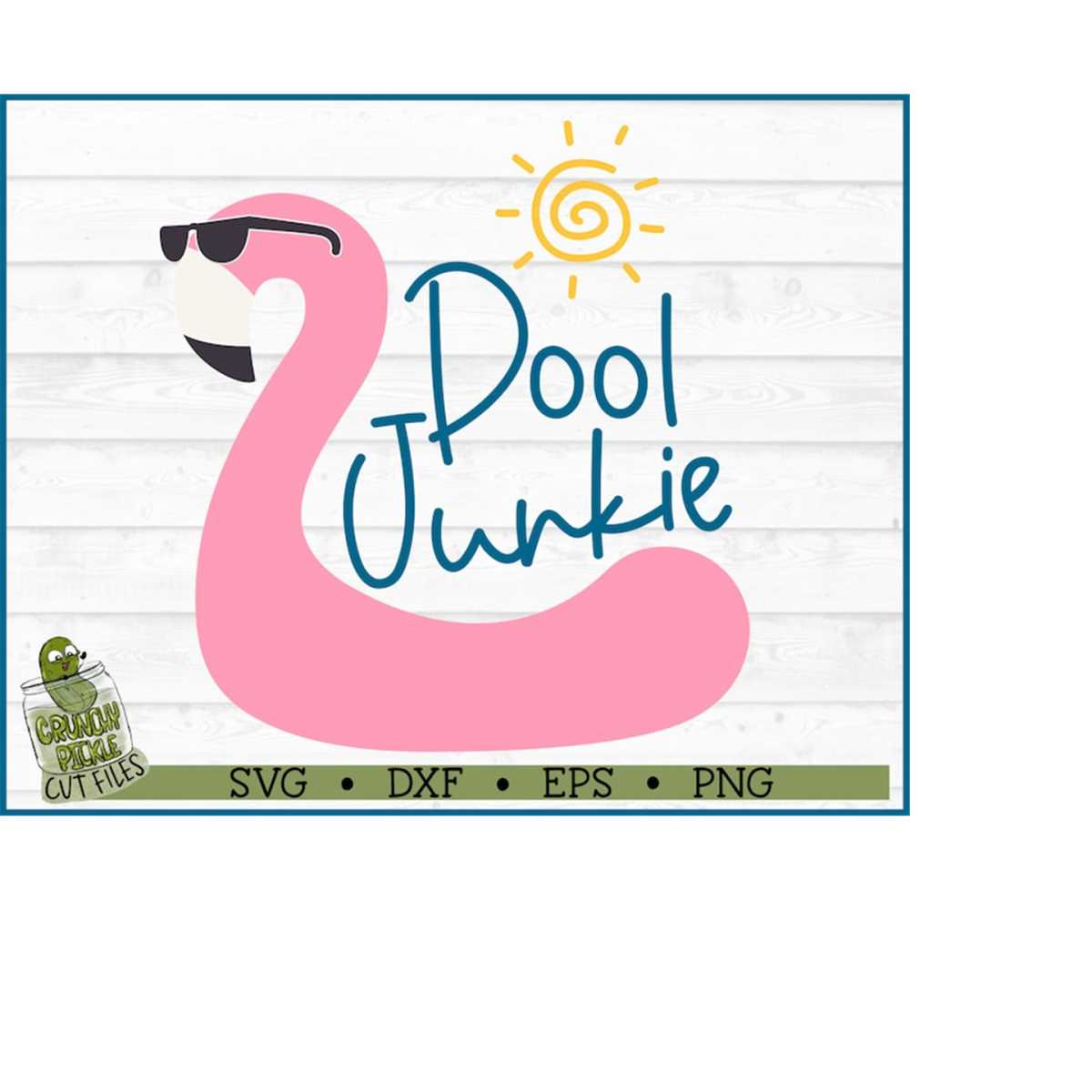 Pool Junkie Flamingo SVG File, dxf, eps, png, Summer svg, Po | Inspire ...