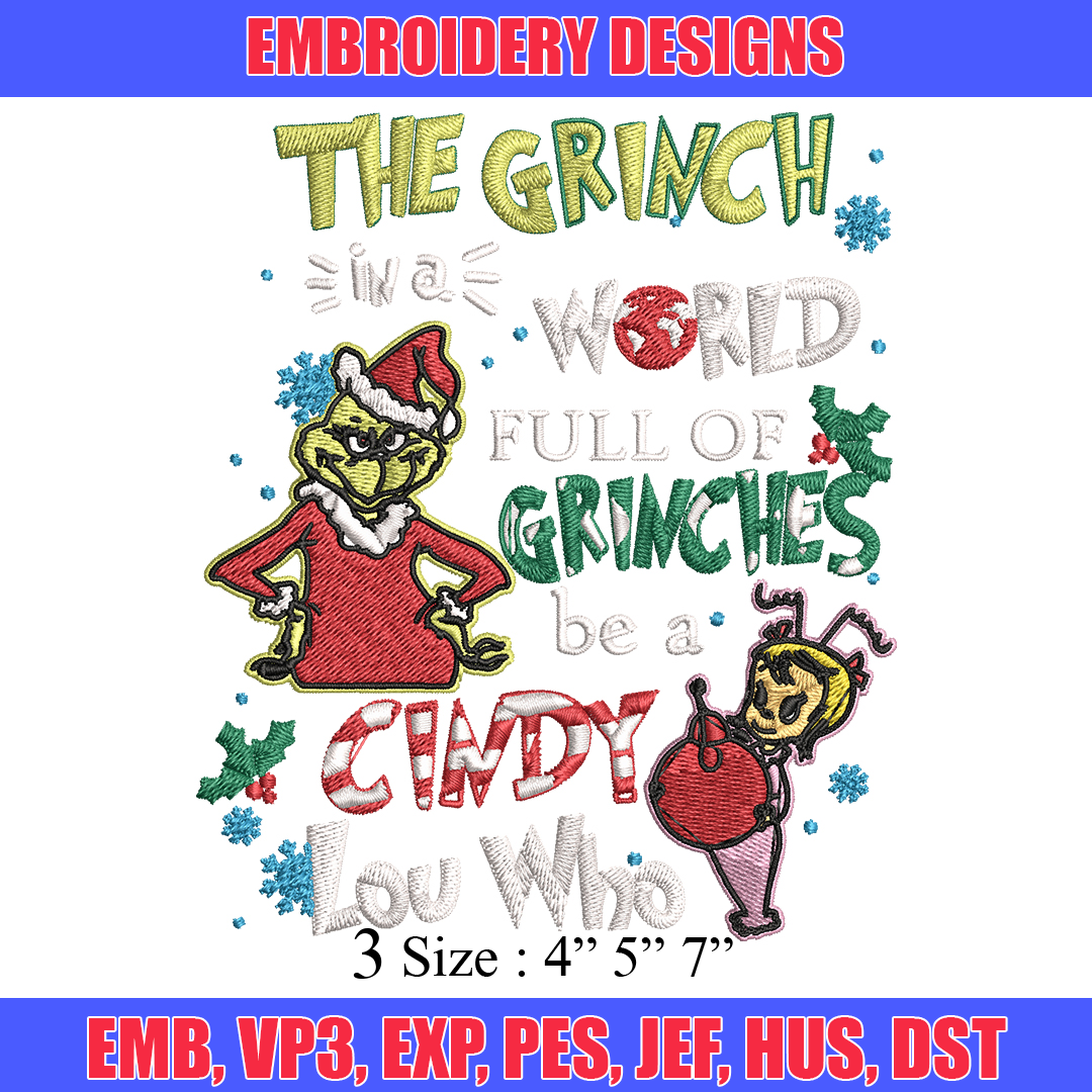 The grinch logo Embroidery design, Grinch christmas Embroide | Inspire ...