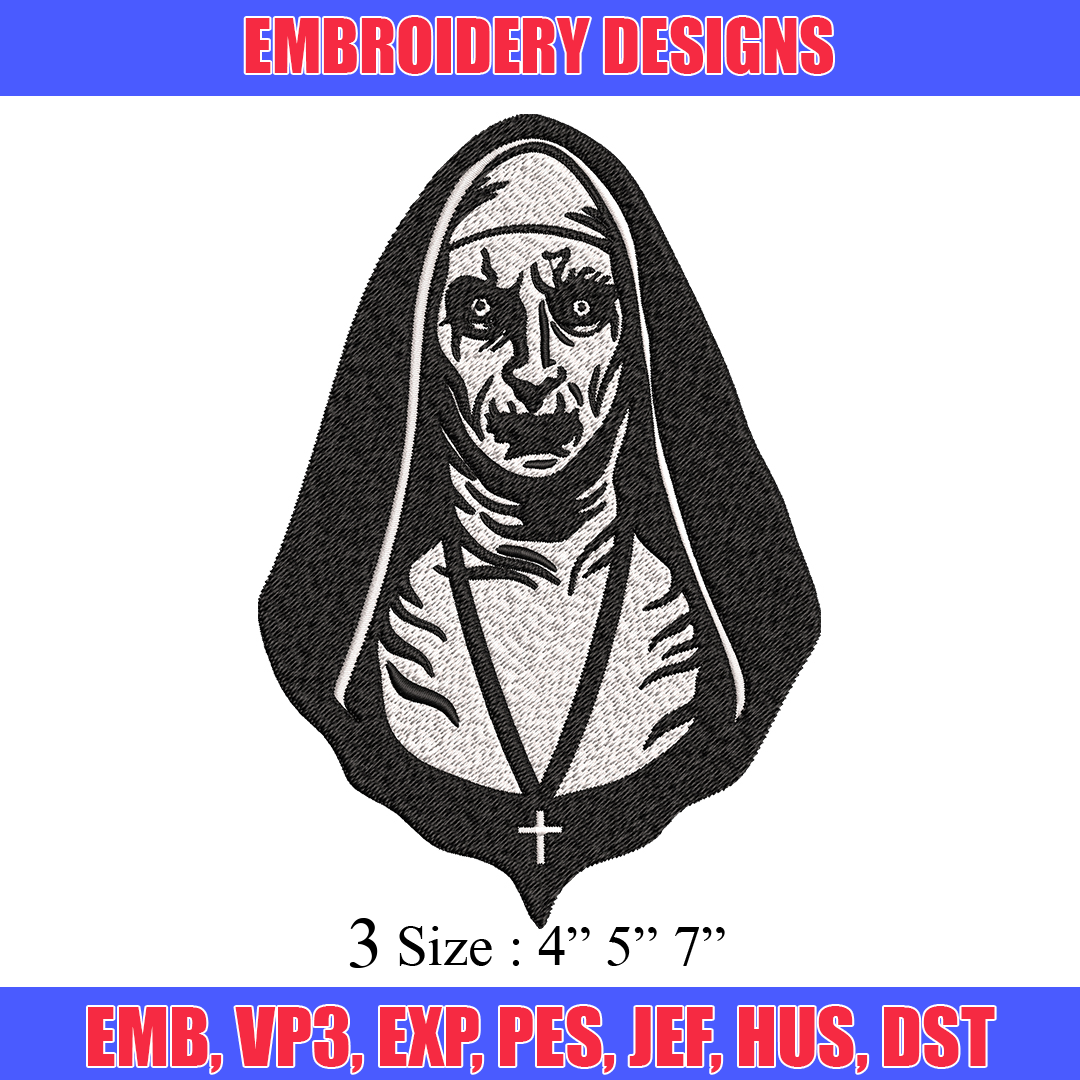 The Nun Embroidery design, The Nun logo Embroidery, Horror d - Inspire ...
