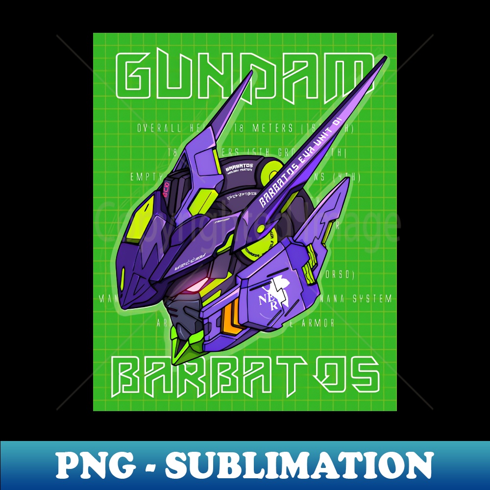 Gundam Barbatos EVA 01 Blueprint - Sublimation-Ready PNG Fil | Inspire ...