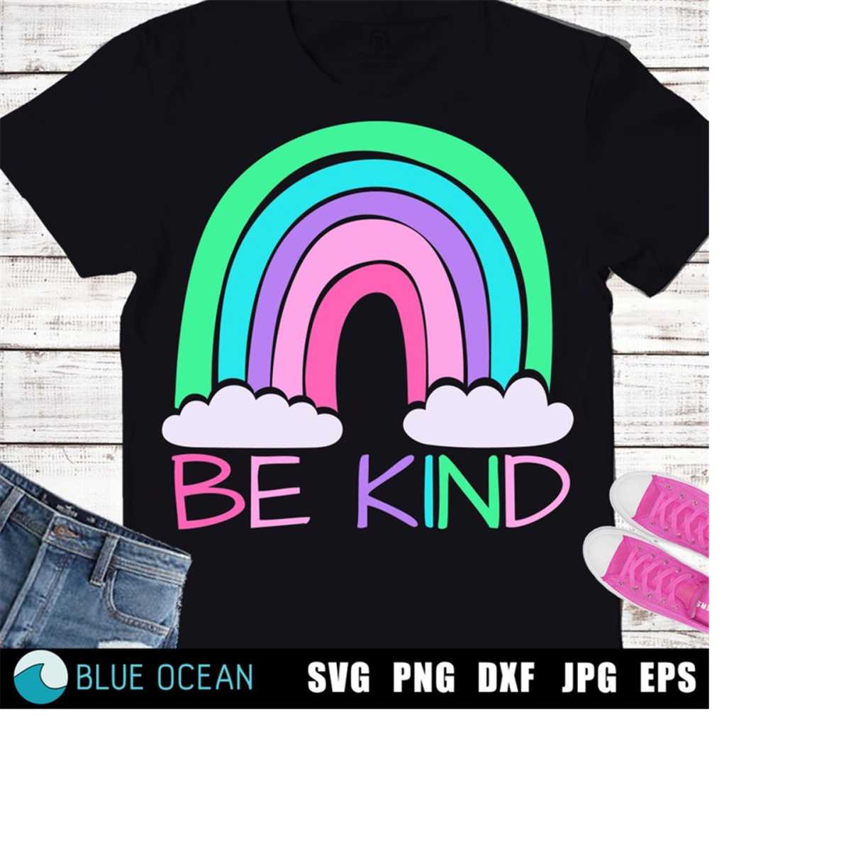 Be Kind rainbow SVG, Rainbow SVG, Be Kind SVG, Digital svg - Inspire Uplift