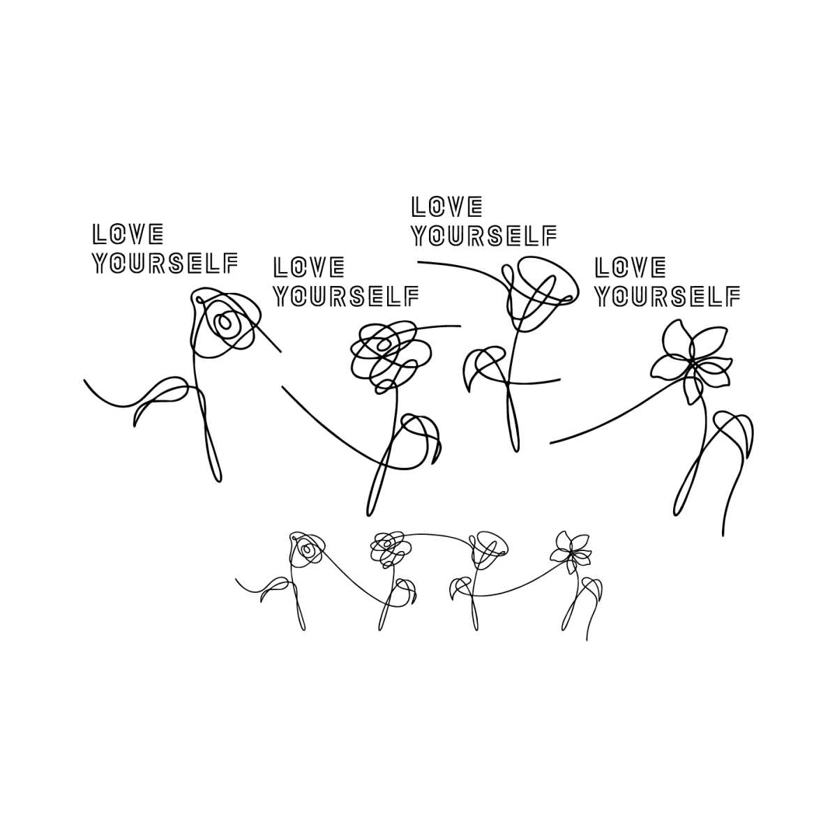 BTS Love Yourself Flowers Svg, Trending Svg, Bts Dynamite Sv | Inspire ...