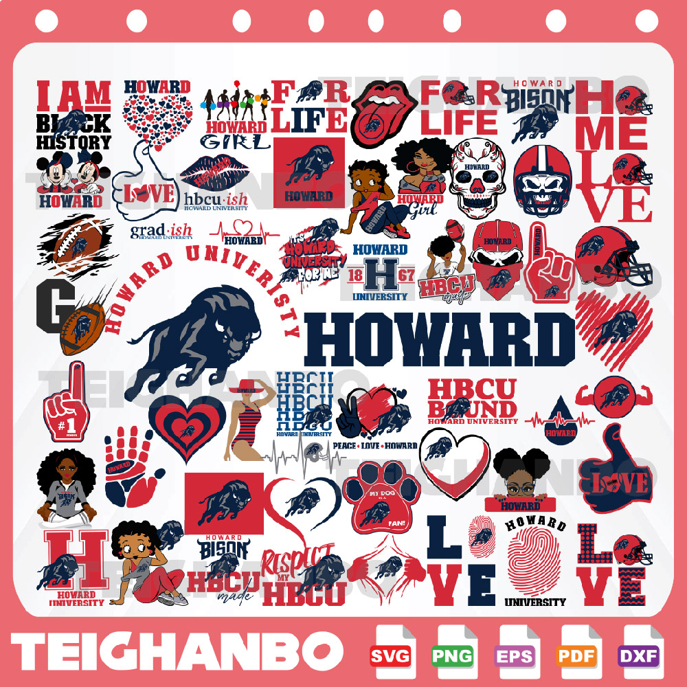 56 Files Howard University Team Bundles Svg, HBCU Team svg, - Inspire ...