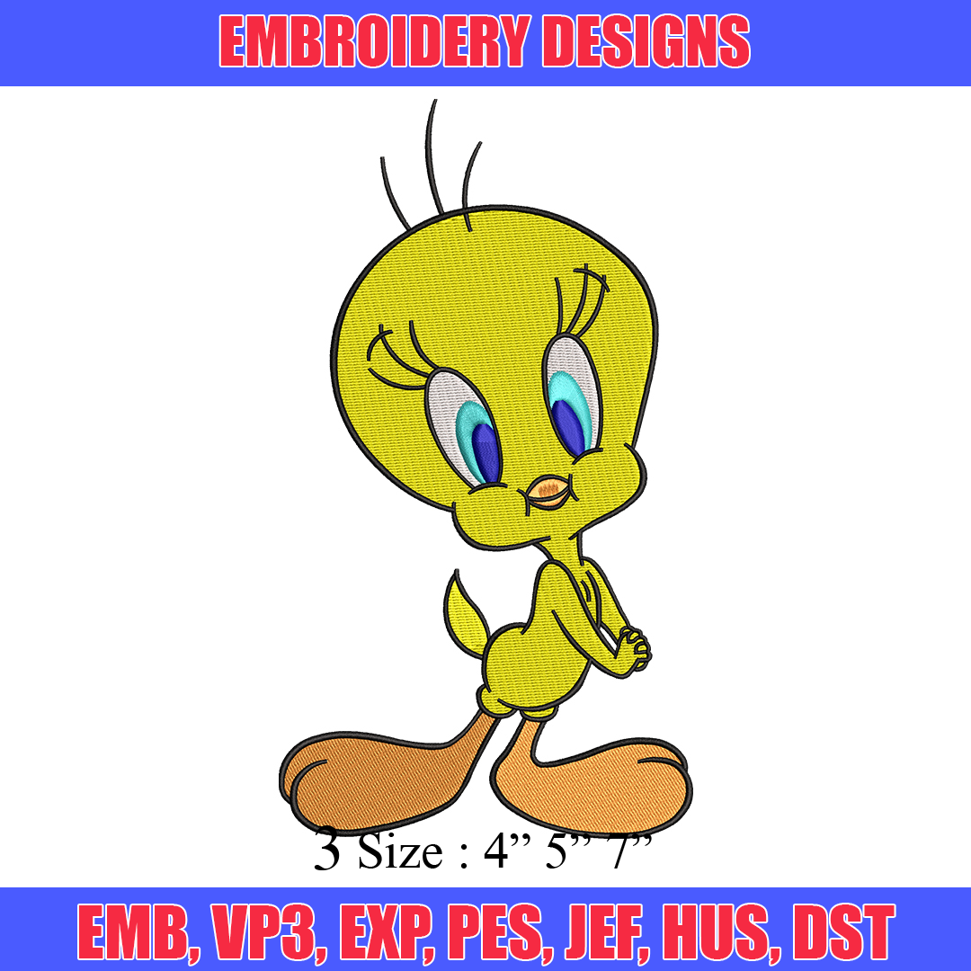Tweety cartoon embroidery design, Tweety cartoon embroidery, | Inspire ...