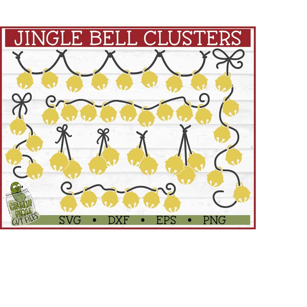 Jingle Bell Clusters SVG File, dxf, eps, png, Christmas svg, - Inspire ...