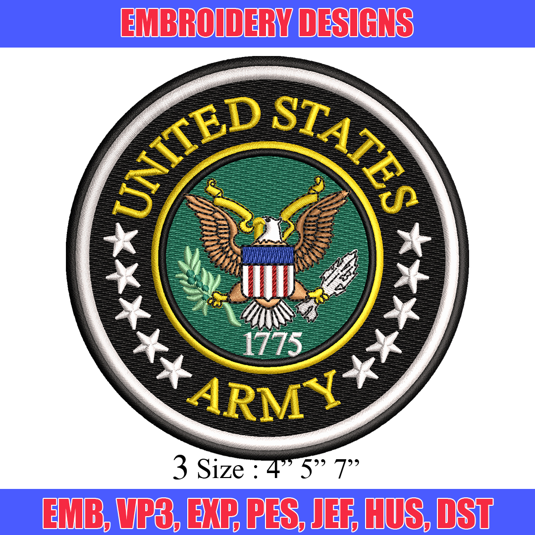 United States Army embroidery design, United States Army emb | Inspire ...