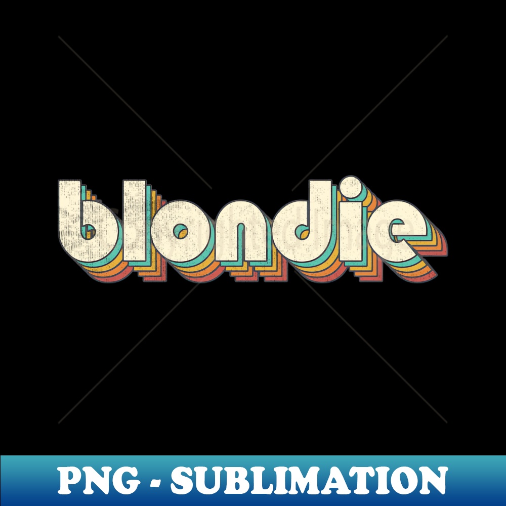 Vintage Blondie Rainbow Letters Distressed Style - PNG Trans | Inspire ...