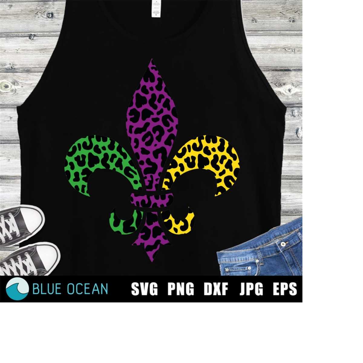Mardi Gras Svg, Fleur de Lis SVG , Leopard Print sublimation - Inspire ...