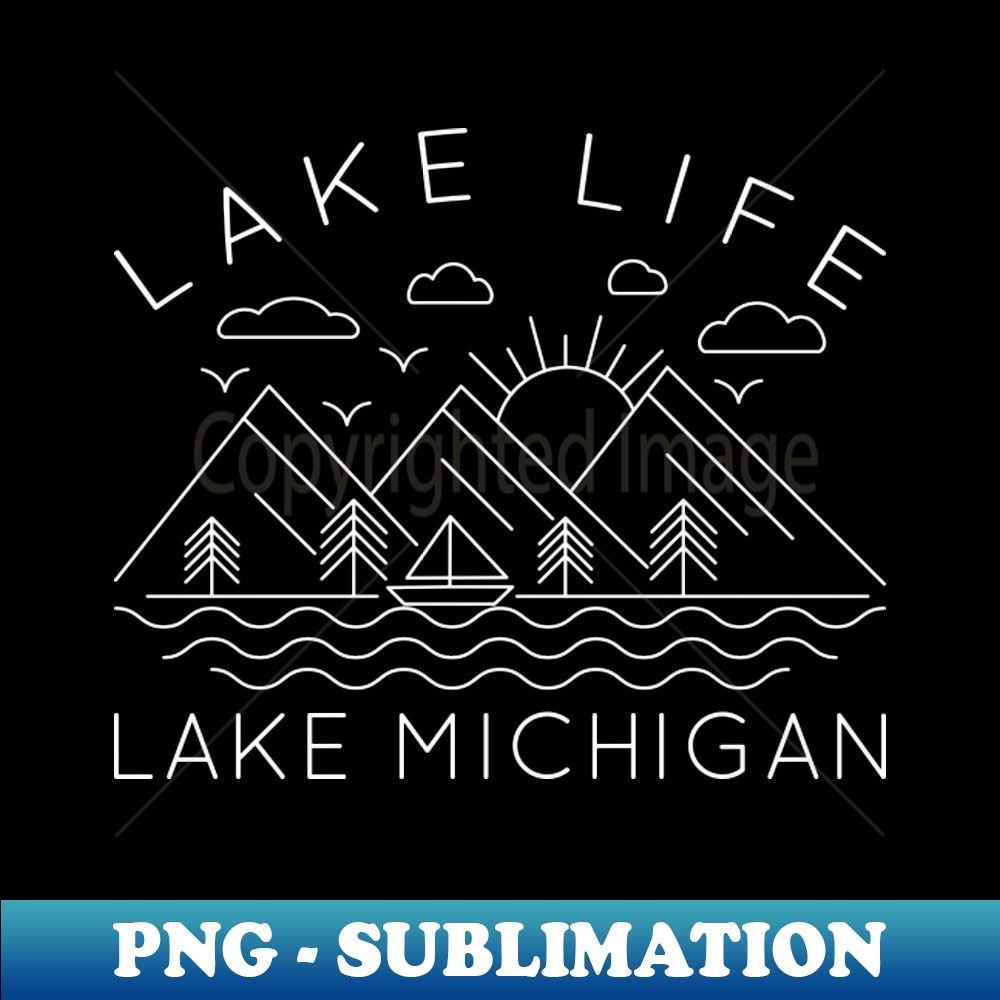 Lake Michigan - Lake Life Geometric Illustration - Exclusive | Inspire ...