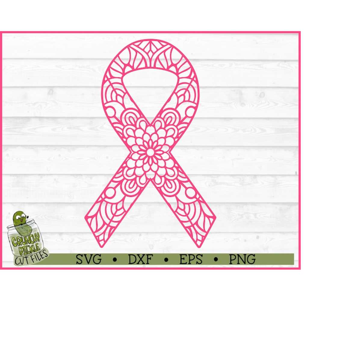 Mandala Breast Cancer Ribbon SVG File, dxf, eps, png, Cancer - Inspire ...