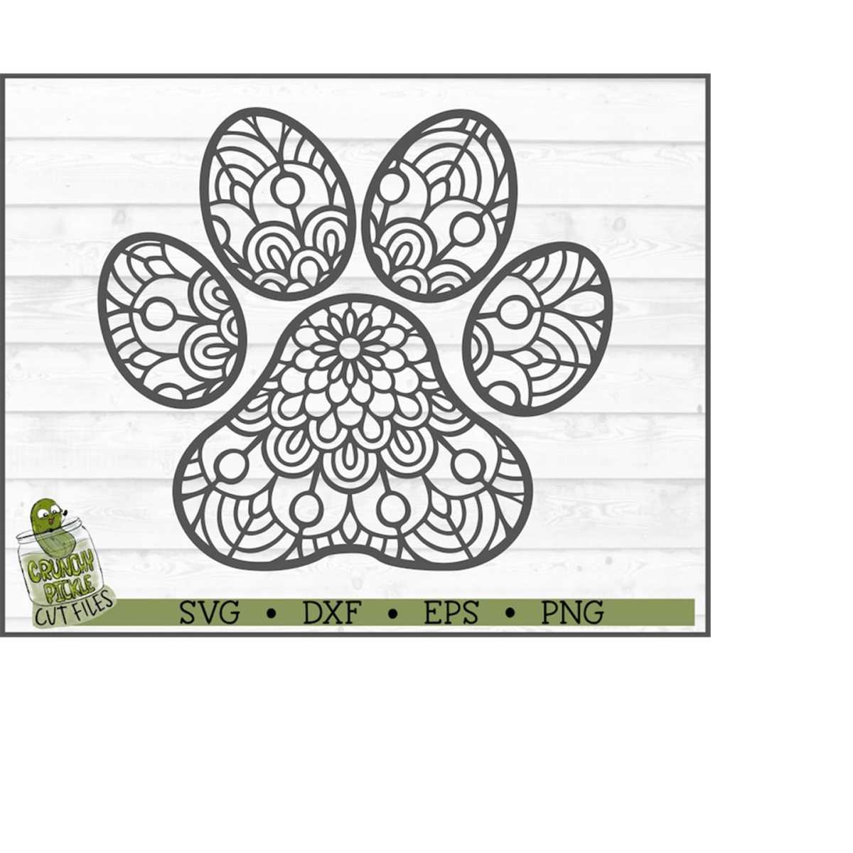 Mandala Paw Print SVG File, dxf, eps, png, Dog Mom svg, Cat | Inspire ...