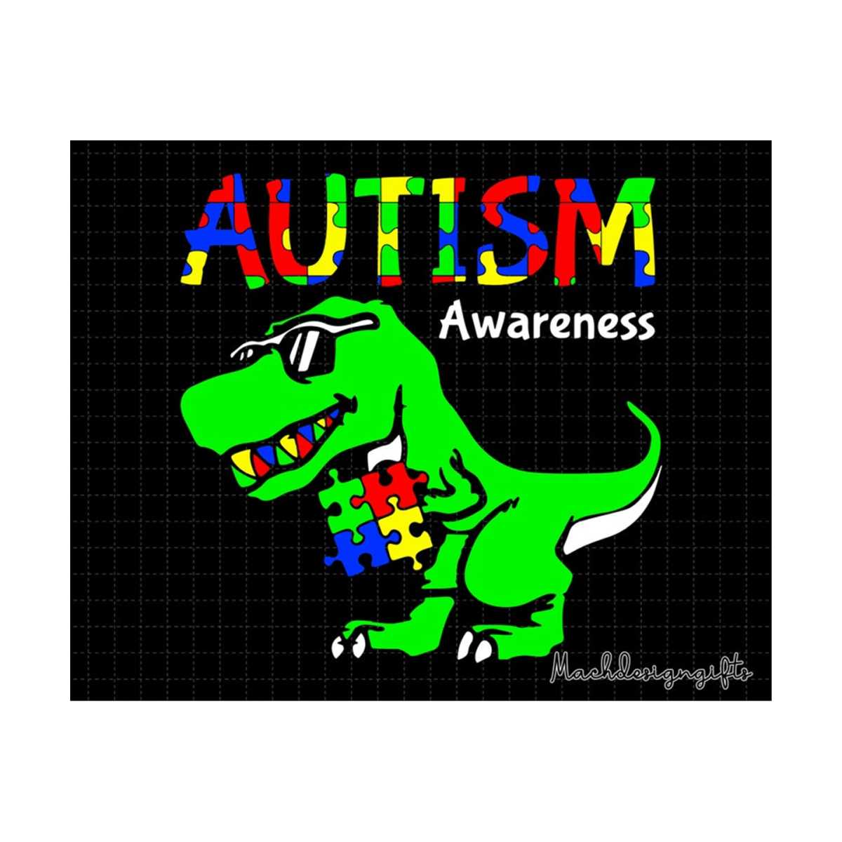 Autism Awareness Dinosaur Svg, Autism Awareness Svg, Dino Au - Inspire ...
