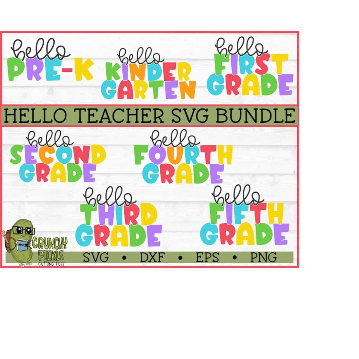 Hello Teacher SVG Bundle, dxf, eps, png, School svg, Back to | Inspire Uplift