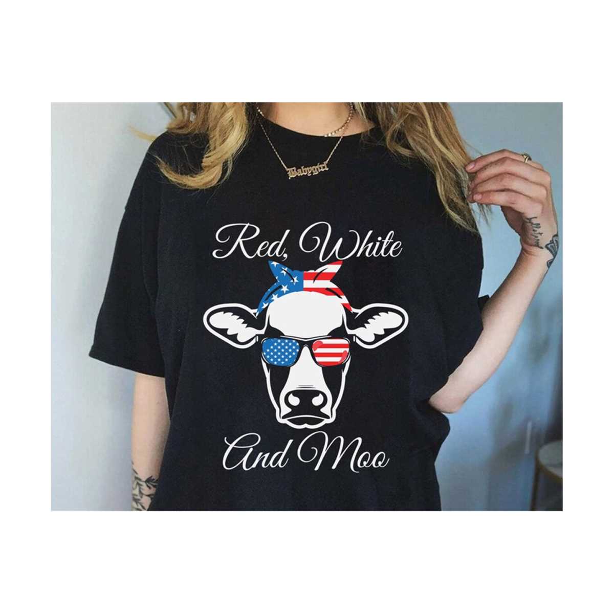 Red White and Moo Svg, American Cow Svg, 4th Of July Svg, Ju | Inspire ...