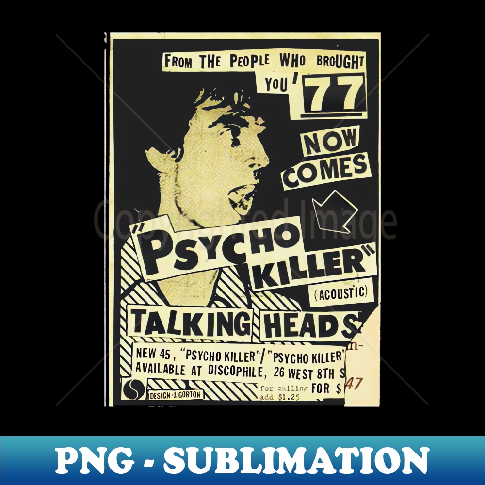 Vintage Psycho Killer Poster 80s - Retro PNG Sublimation Dig | Inspire ...