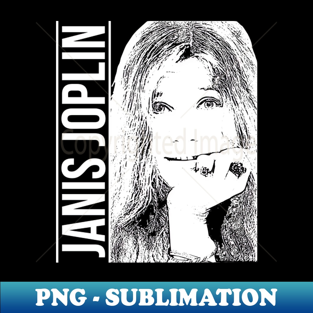 Janis Joplin white - PNG Transparent Digital Download File | Inspire Uplift