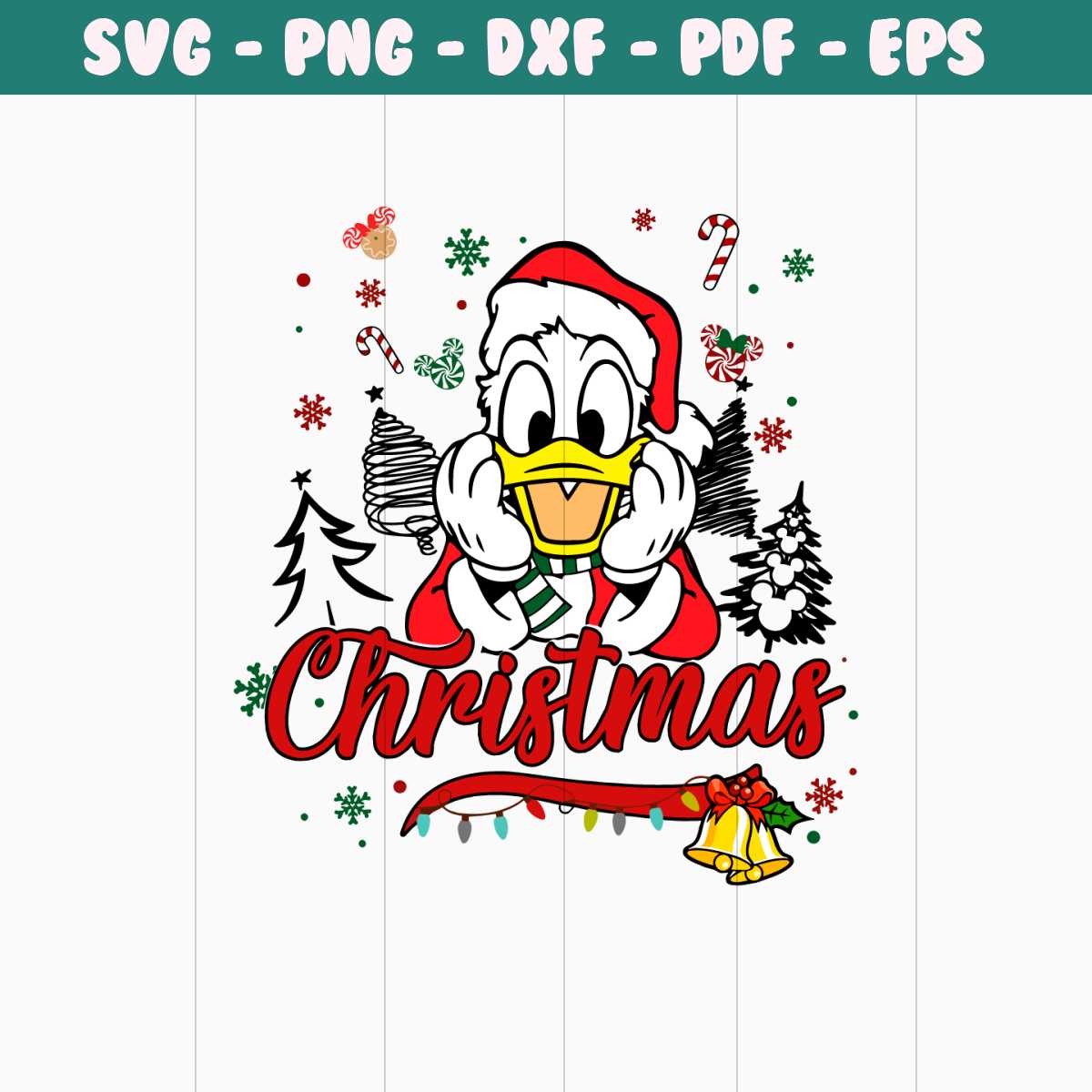 Disney Donald Duck Christmas Santa Vibes SVG Digital File | Inspire Uplift