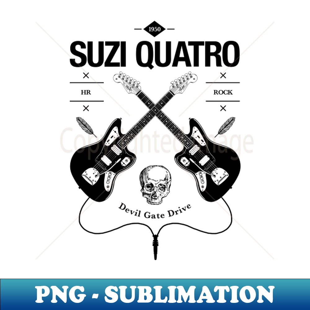 Suzi Quatro Guitar Vintage Logo - Premium PNG Sublimation Fi | Inspire ...