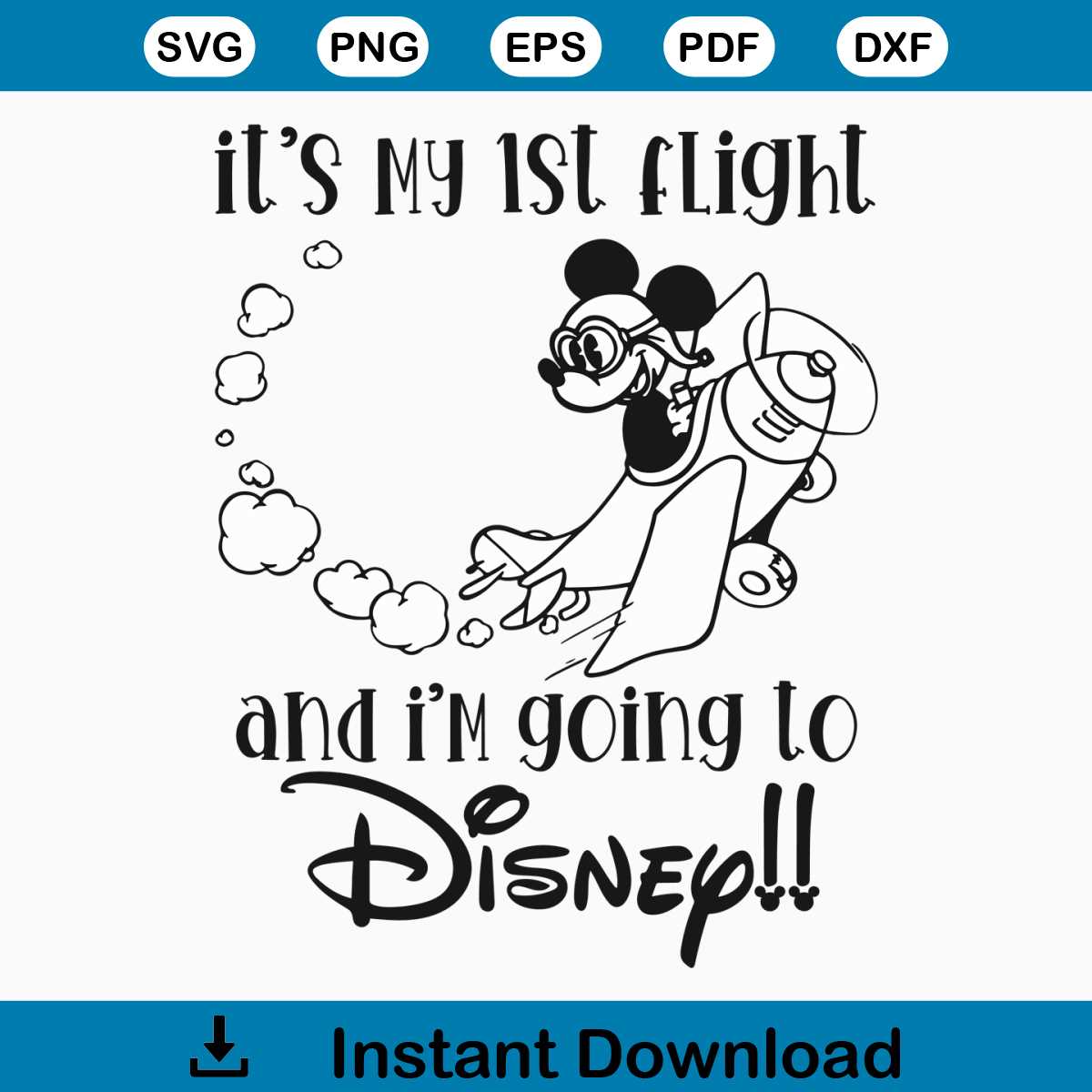 Vintage Its My 1st Flight and Im Going to Disney SVG File | Inspire Uplift