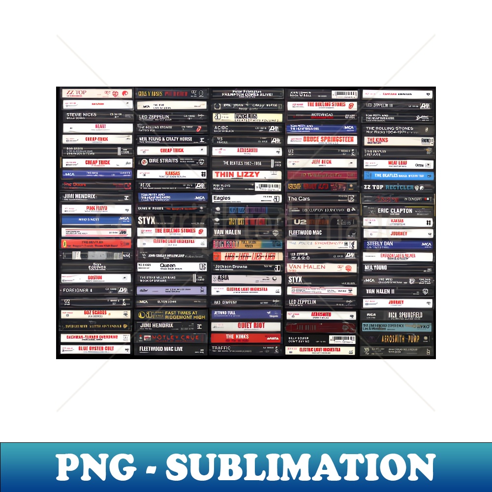 Classic Rock Tapes 80s - Signature Sublimation PNG File - Pe | Inspire ...