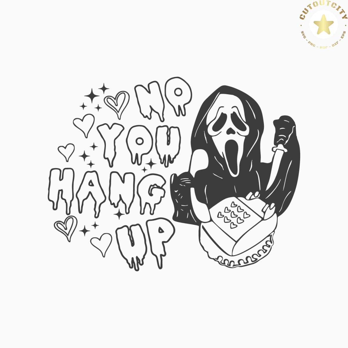Funny Ghostface No You Hang Up SVG Cutting Digital File - Inspire Uplift