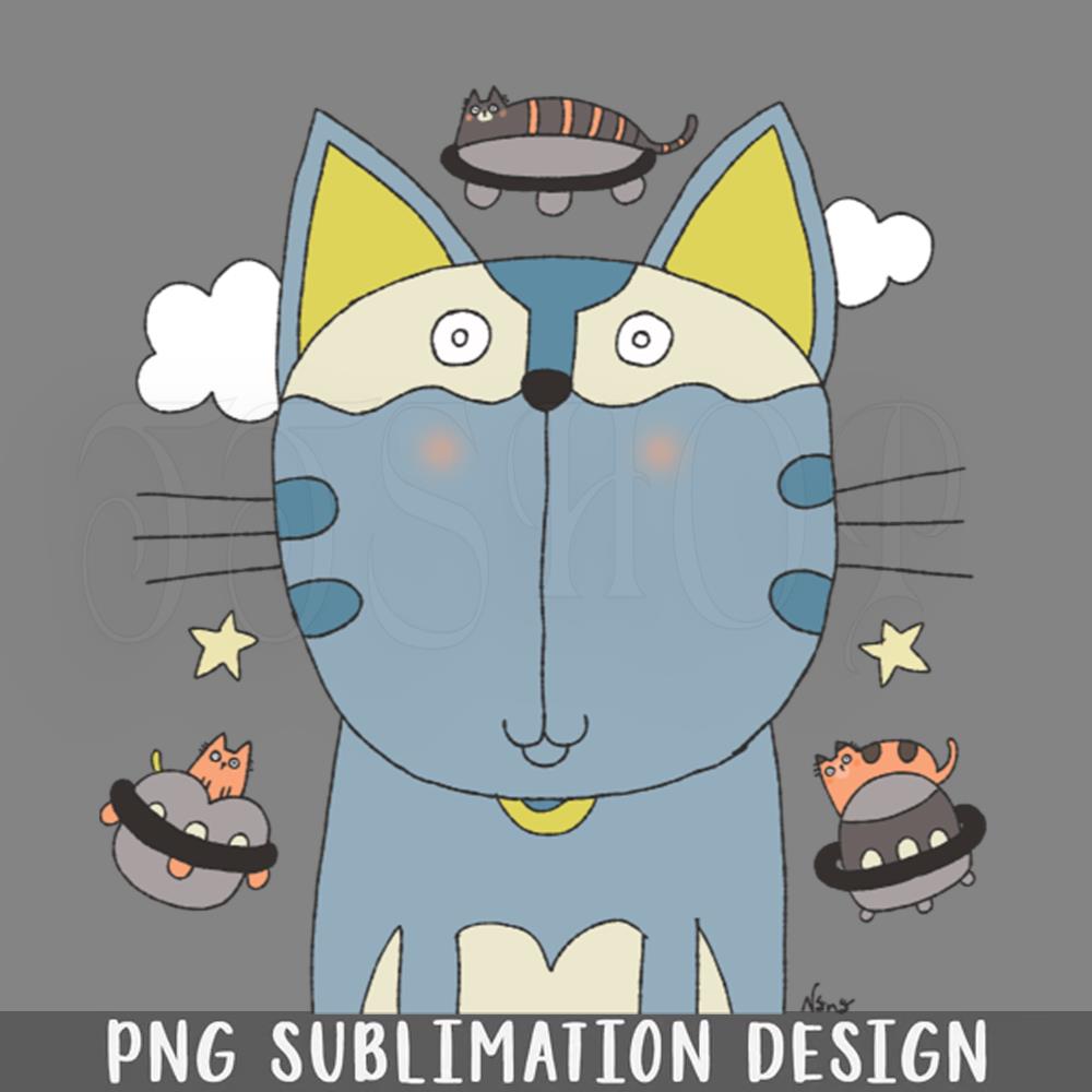 Cat oof UFO Cats on Space Craft PNG Download | Inspire Uplift