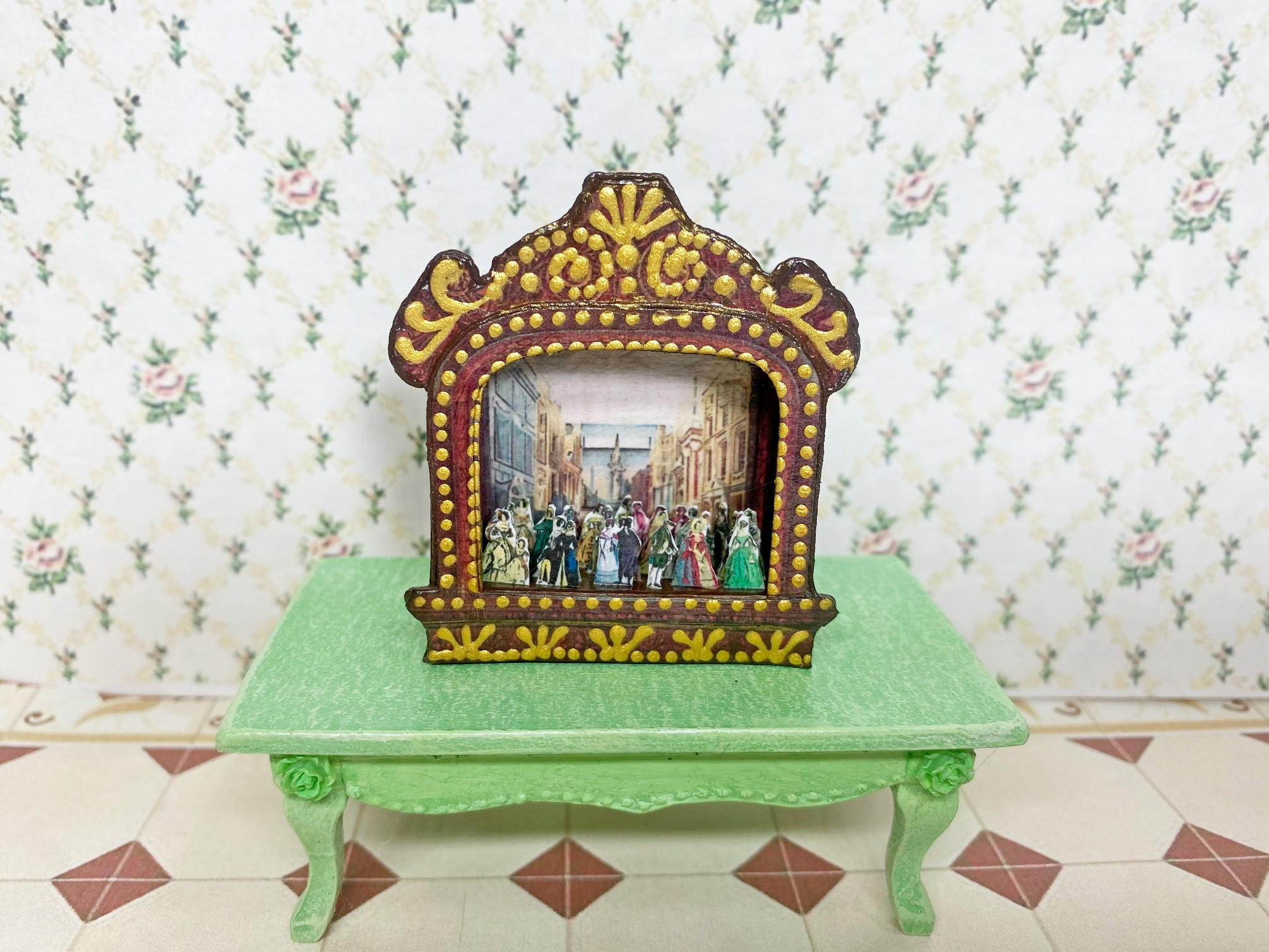 Theater for puppets. Dollhouse miniature.1:12 scale. - Inspire Uplift