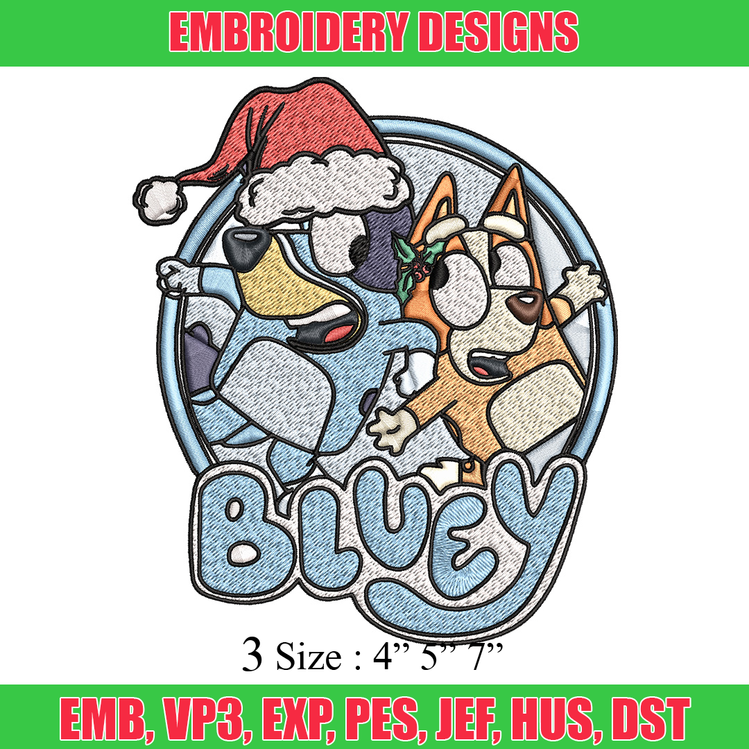 Bluey circle Embroidery Design, Bluey Embroidery, Embroidery - Inspire ...