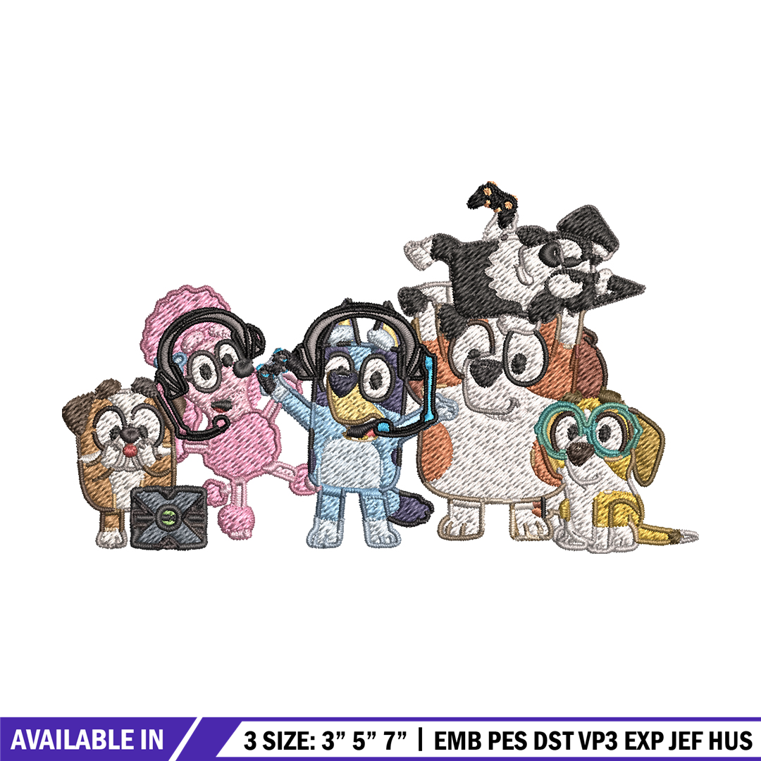 Bluey and Friends Coloring Pages Embroidery, Bluey cartoon E | Inspire ...