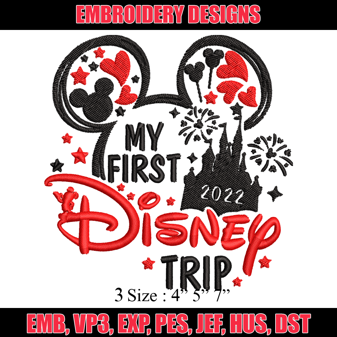 My First Disney Trip Embroidery design, Disney Embroidery, D | Inspire ...