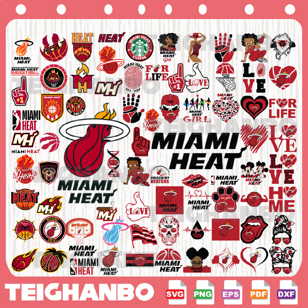 80 Files Mia-mi-Heat Team Bundles Svg, Mia-mi-Heat svg, N-B- | Inspire ...
