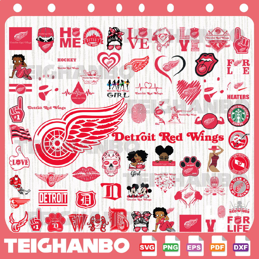 85 Files Detroit-Red-Wings Team Bundles Svg, Detroit-Red-Win | Inspire ...