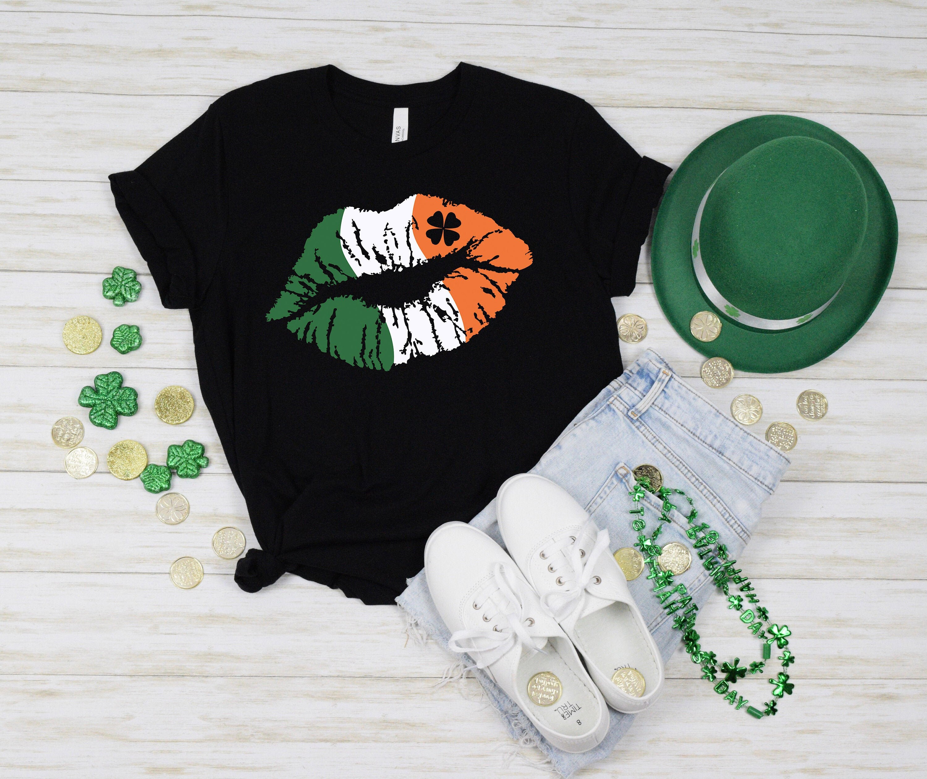 Ireland Flag Shamrock Lips Shirt PNG, Ireland Flag Lips Shir | Inspire ...